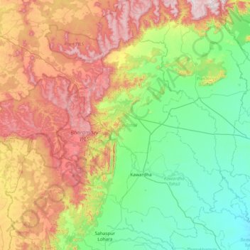Bodla Tahsil topographic map, elevation, terrain