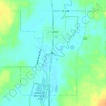Leland topographic map, elevation, terrain