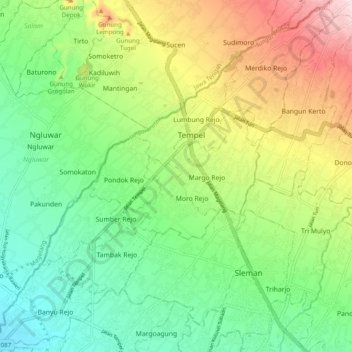 Tempel topographic map, elevation, terrain
