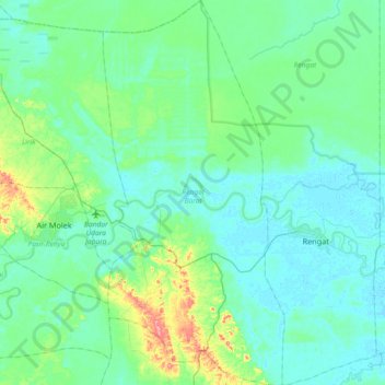 Rengat Barat topographic map, elevation, terrain