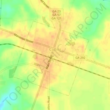 Collins topographic map, elevation, terrain