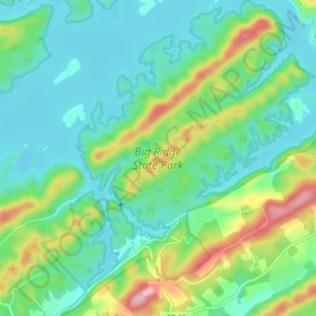 Big Ridge State Park topographic map, elevation, terrain