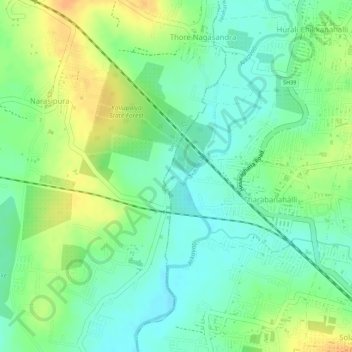 Hesaraghatta topographic map, elevation, terrain
