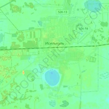 Isilkul topographic map, elevation, terrain