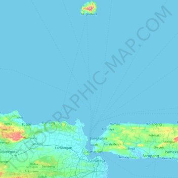 Gresik topographic map, elevation, terrain