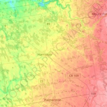 Minto topographic map, elevation, terrain