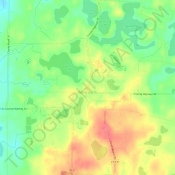 White Earth topographic map, elevation, terrain