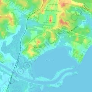 Eraring topographic map, elevation, terrain