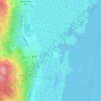 Rust topographic map, elevation, terrain