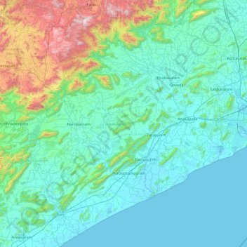 Anakapalli topographic map, elevation, terrain