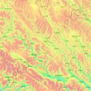 Garzê County topographic map, elevation, terrain