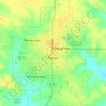 Tipton topographic map, elevation, terrain