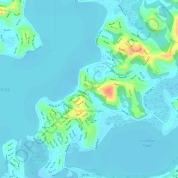 Jardim Interlagos topographic map, elevation, terrain
