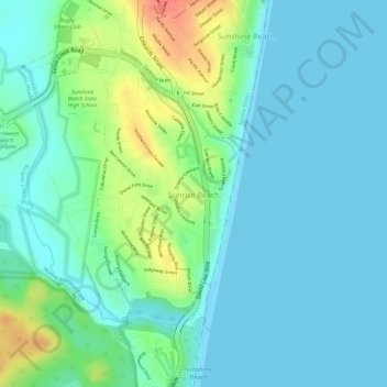 Sunrise Beach topographic map, elevation, terrain