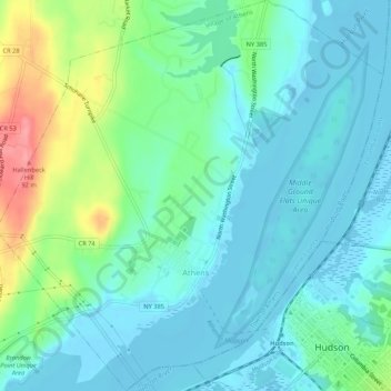 Village of Athens topographic map, elevation, terrain