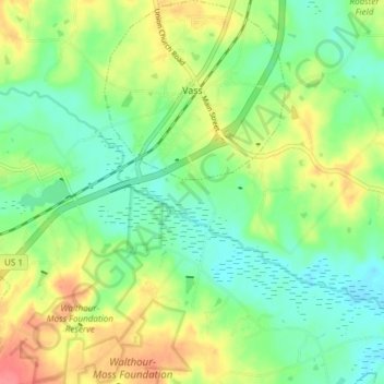 Vass topographic map, elevation, terrain