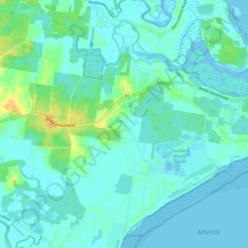 Ningi topographic map, elevation, terrain