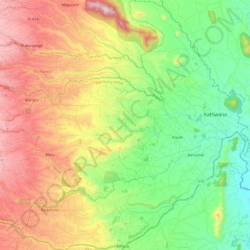 Igambang'ombe topographic map, elevation, terrain