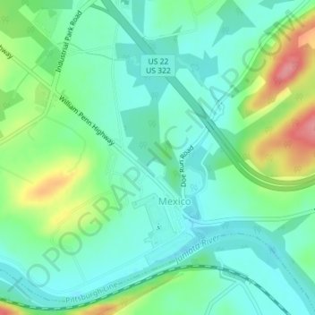 Mexico topographic map, elevation, terrain