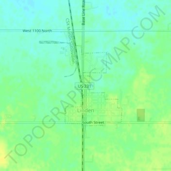 Linden topographic map, elevation, terrain