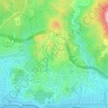 Cerrado de Calderón topographic map, elevation, terrain