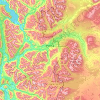 Palena topographic map, elevation, terrain
