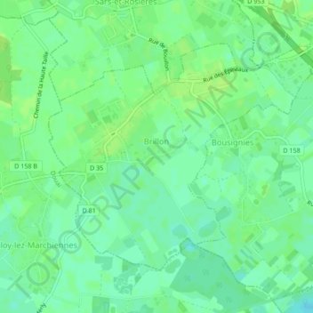 Brillon topographic map, elevation, terrain
