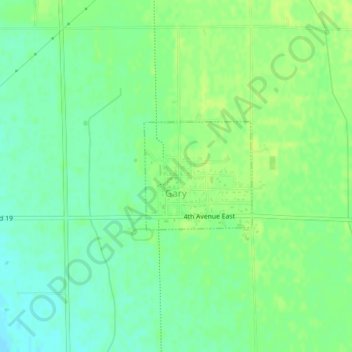 Gary topographic map, elevation, terrain