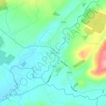 Glenties topographic map, elevation, terrain