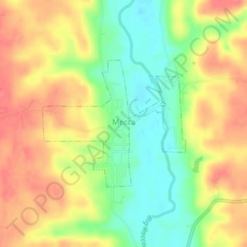 Mecca topographic map, elevation, terrain