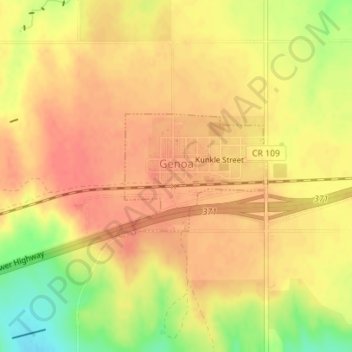 Genoa topographic map, elevation, terrain