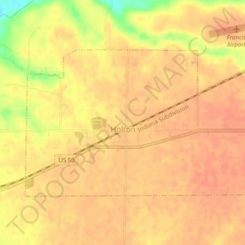 Holton topographic map, elevation, terrain