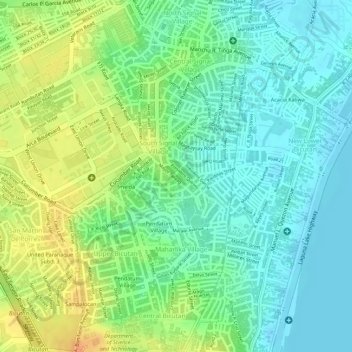 South Signal Village topographic map, elevation, terrain