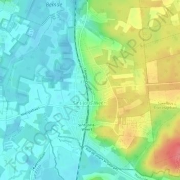 Sint-Joris-Weert topographic map, elevation, terrain