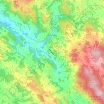 Helfenberg topographic map, elevation, terrain