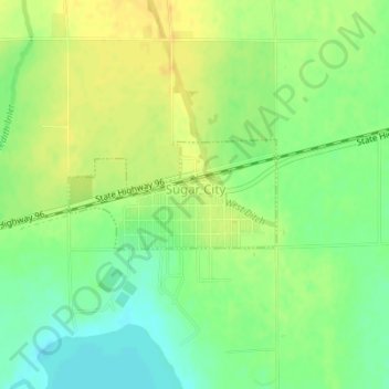 Sugar City topographic map, elevation, terrain