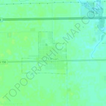 Fithian topographic map, elevation, terrain