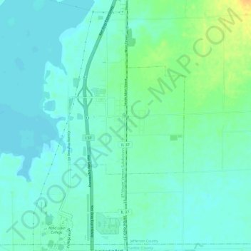 Ina topographic map, elevation, terrain