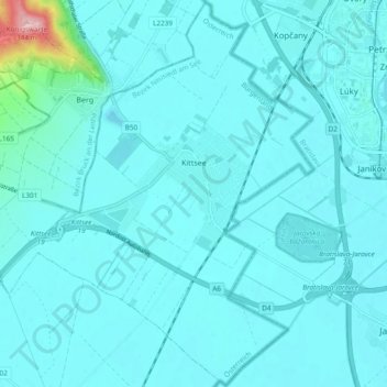 Kittsee topographic map, elevation, terrain