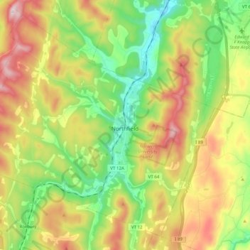 Northfield topographic map, elevation, terrain