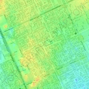 Al Wuroud District topographic map, elevation, terrain