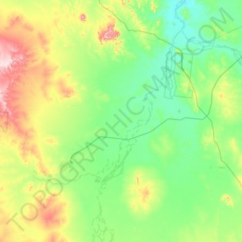 Belyando topographic map, elevation, terrain