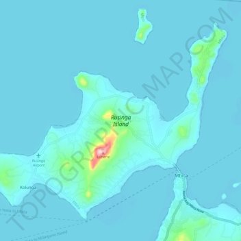 Rusinga Island topographic map, elevation, terrain