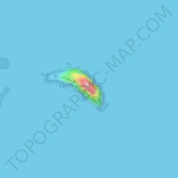 Ball's Pyramid topographic map, elevation, terrain