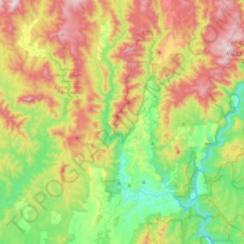 Buchan topographic map, elevation, terrain