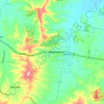Marburg topographic map, elevation, terrain