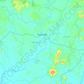 Ngabang topographic map, elevation, terrain
