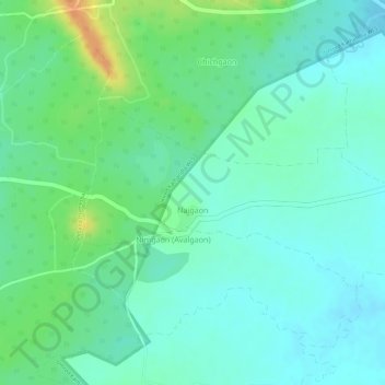 Naigaon topographic map, elevation, terrain