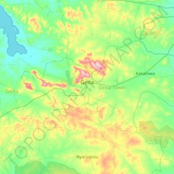 Geita Town topographic map, elevation, terrain