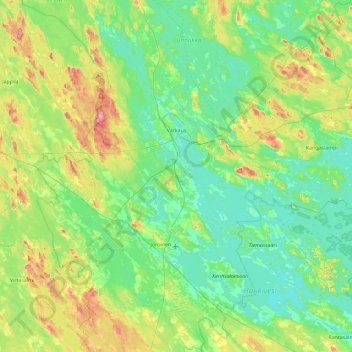 Varkaus topographic map, elevation, terrain
